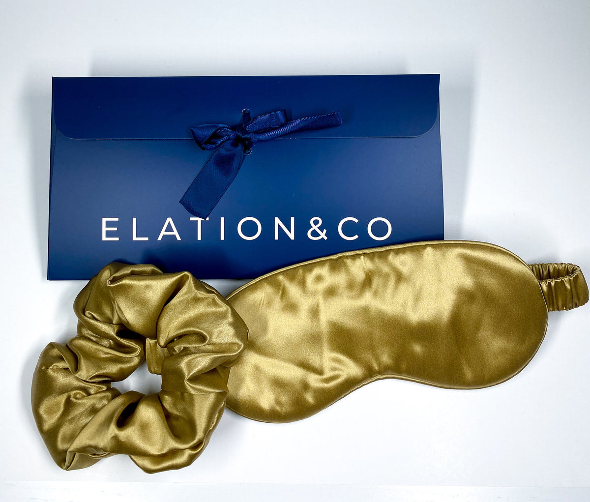 SET 2 SILK Essentials Gold- Sleep Mask & XL Scrunchy | Premium 8-layer ...