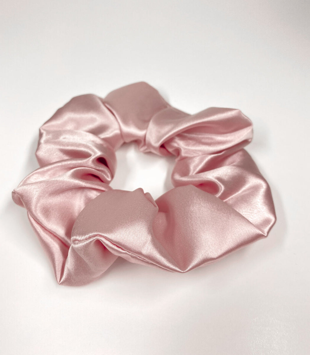 SET 2 SILK Essentials Pink- Sleep Mask & XL Scrunchy | Premium 8-layer ...